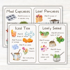 Printable Mud Kitchen Recipe Cards, Educational Learning Resources ...