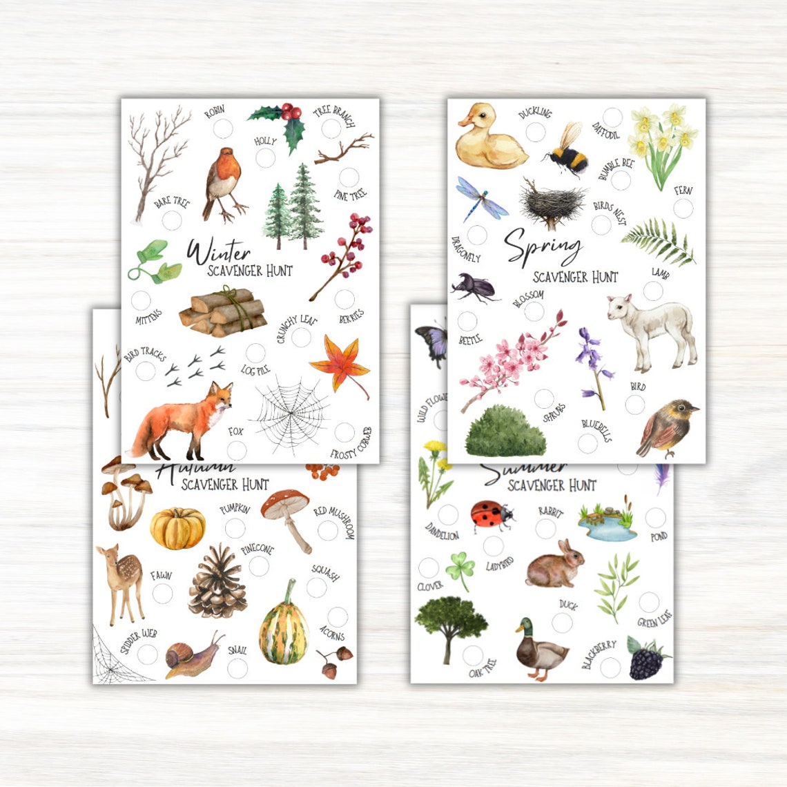 Printable Seasonal Scavenger Hunt Nature Treasure Hunt - Etsy