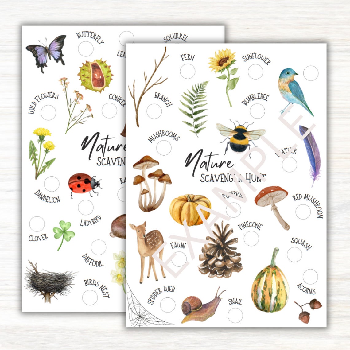 Nature Scavenger Hunt Seasons Party Games Hiking Woodland - Etsy