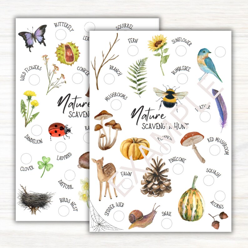 Nature Scavenger Hunt Seasons Party Games Hiking Woodland - Etsy