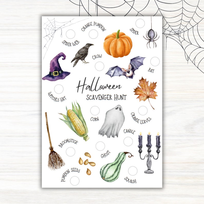 Printable Halloween Scavenger Hunt, Halloween Treasure Hunt, Forest ...