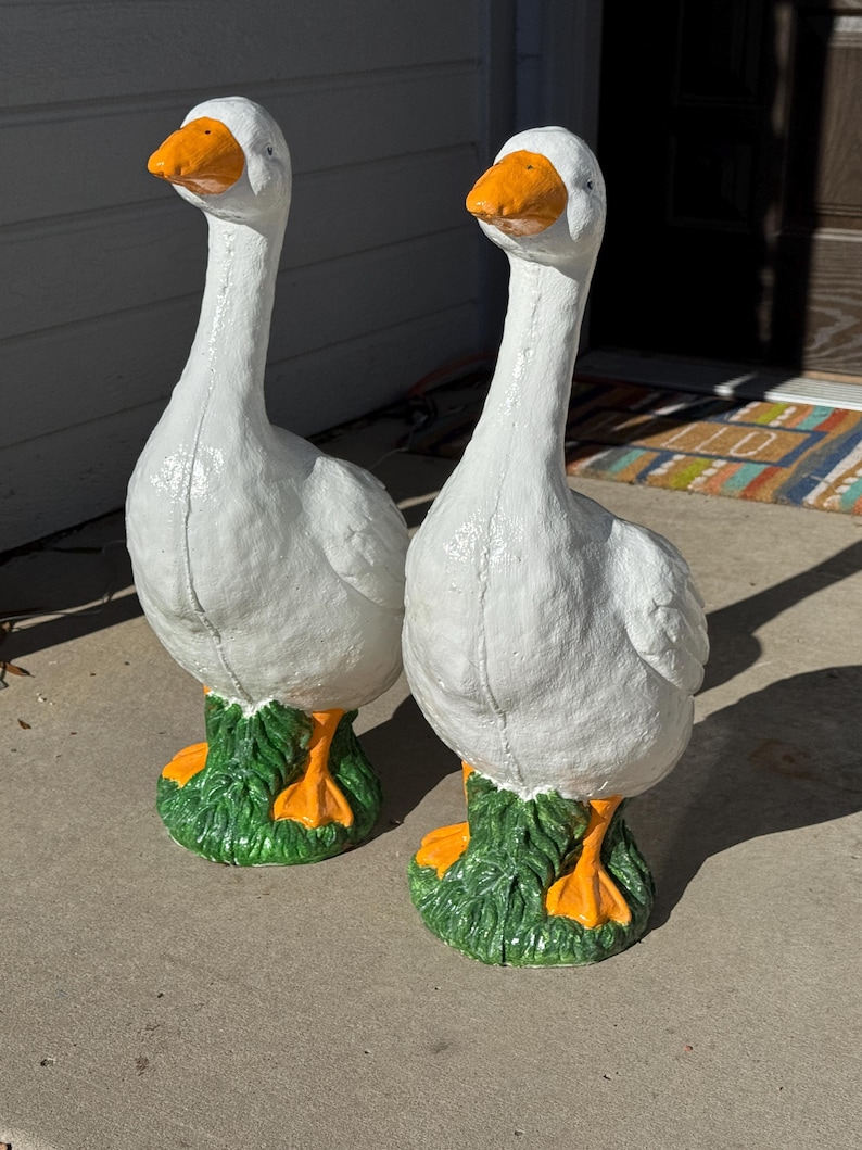 Concrete Goose 23 Tall Porch Goose Statue for Outdoor Decor Single ...
