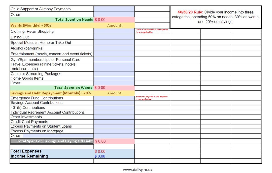 Monthly Budgeting Worksheet fillable PDF - Etsy