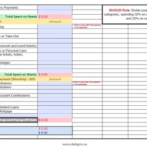 Monthly Budgeting Worksheet (fillable PDF) - Etsy