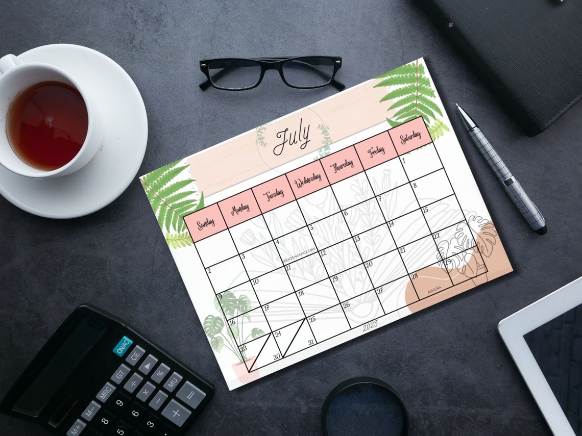2023-2024 Fillable or Printable Botanical Calendar With - Etsy