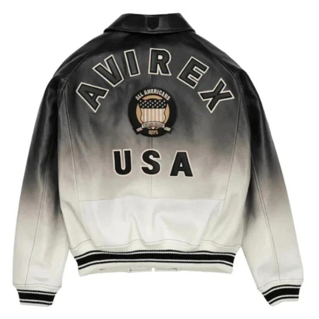 Avirex Real Leather Bomber Jacket – Ombre Dawn American Flight Icon ...