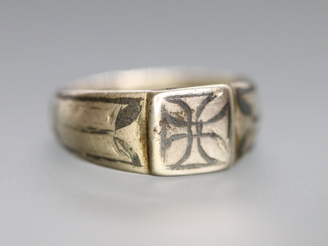 Antique WW1 Silver Ring. Iron Cross Ring. Military Award. World War 1 ...