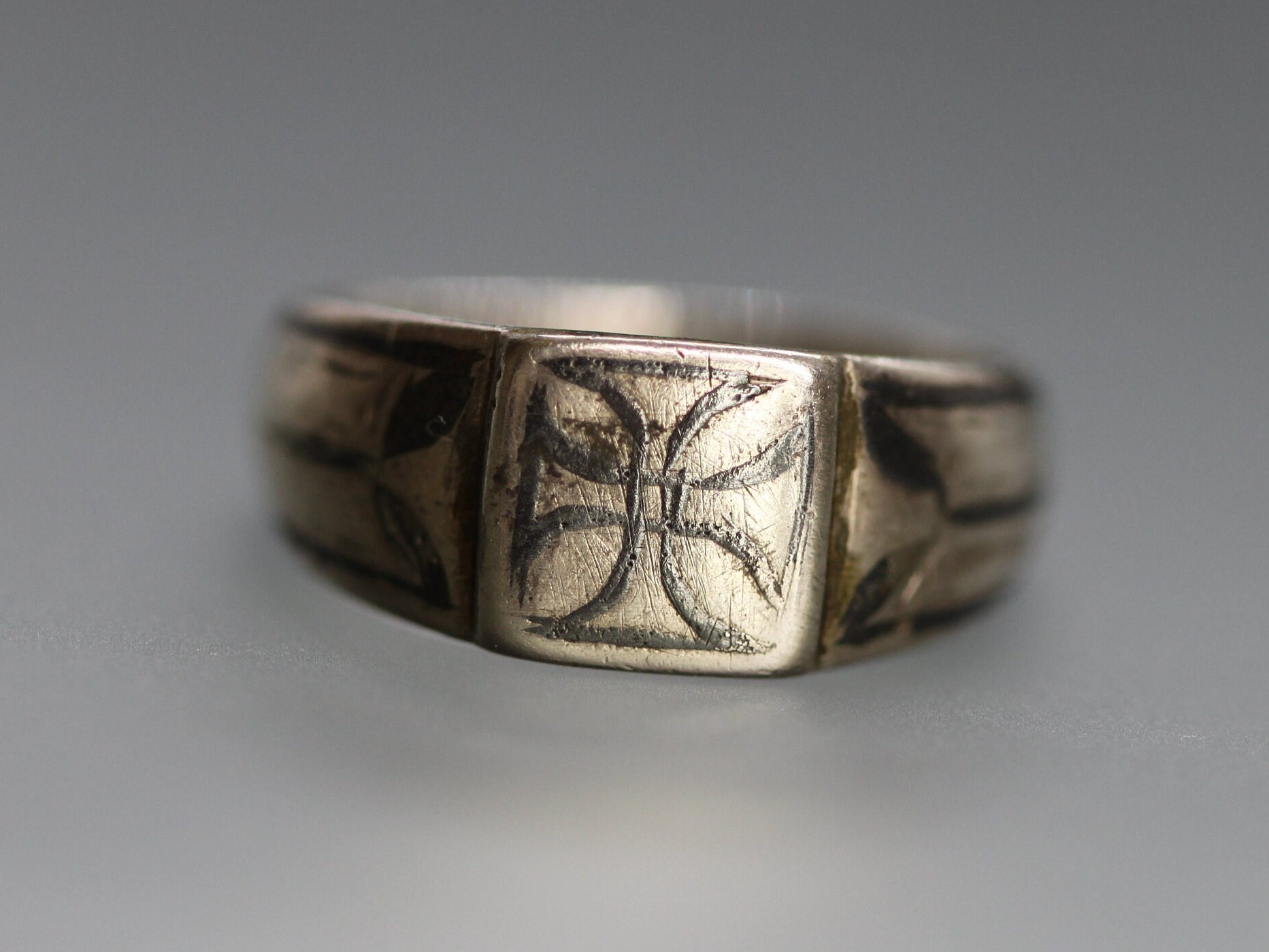 Antique WW1 Silver Ring. Iron Cross Ring. Military Award. World War 1 ...