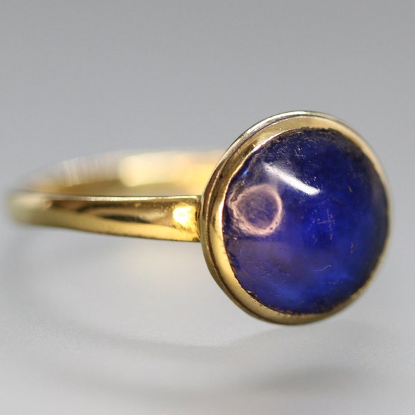 Antique Blue Glass Ring - Etsy