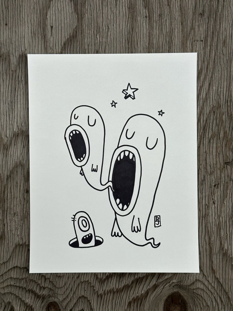 Original Art - Cyclops Discovers Sleepwalking Ghosts - Drawing With ...