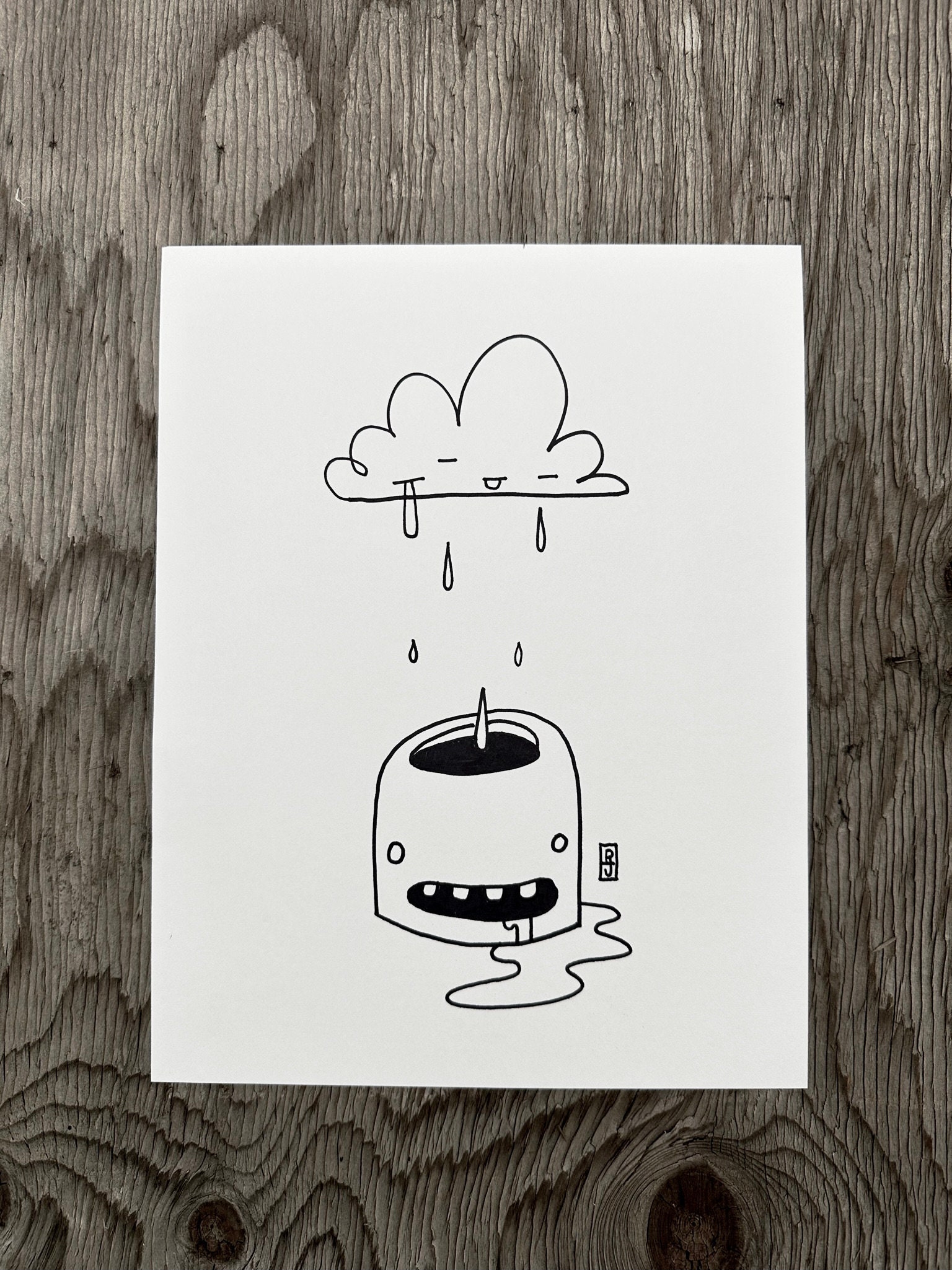 Original Art - Rain Hole- Drawing With Doofus - Etsy