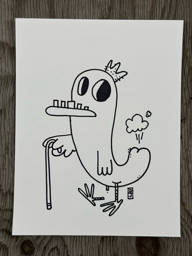 Original Art - Fart Bird Looses a Leg - Drawing With Doofus - Etsy
