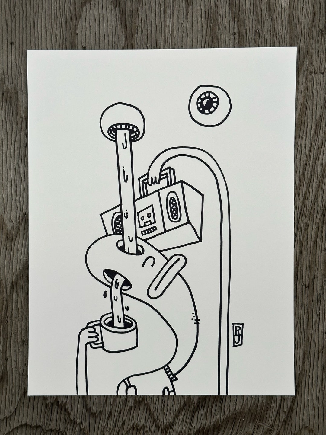 Original Art - Oops I Spilled My Tea - Drawing With Doofus - Etsy