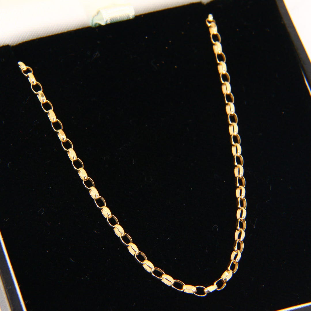 Vintage 24 9ct Belcher Style Chain Necklace Hallmarked Yellow Gold ...