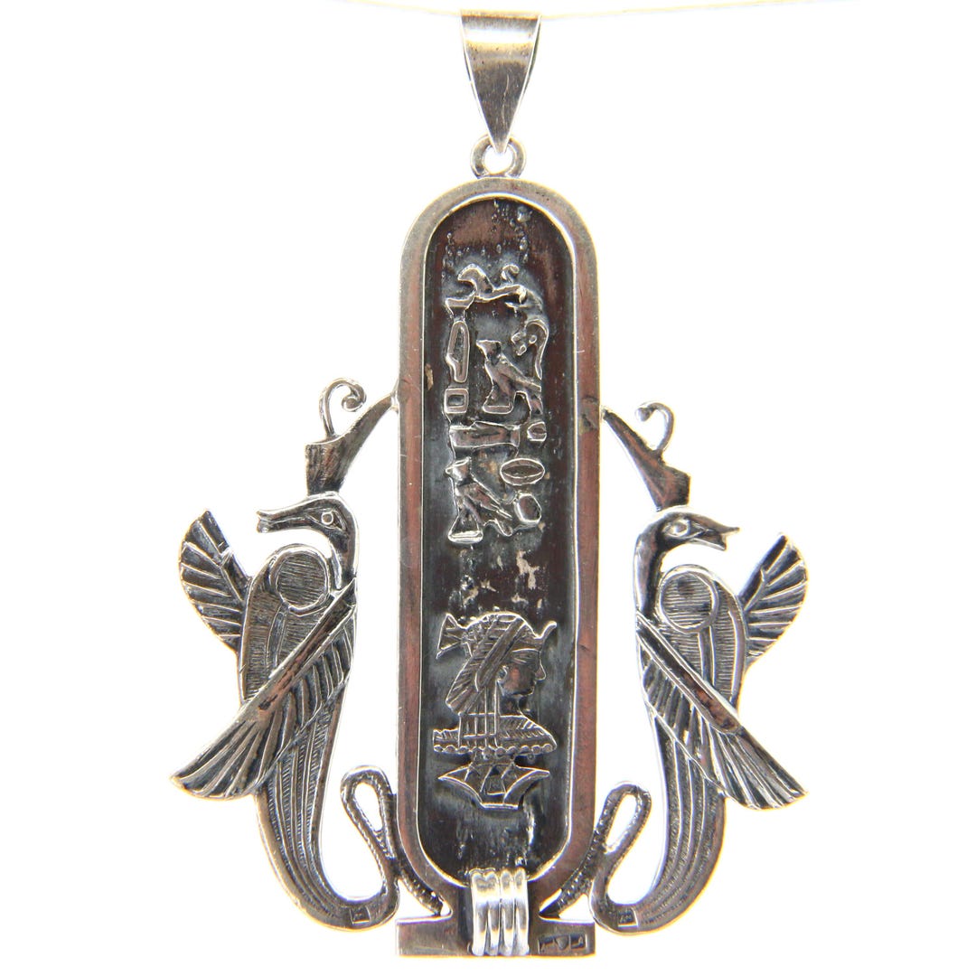 Vintage Silver Cleopatra Pendant Egypt Egyptian Hallmarked Silver Charm ...