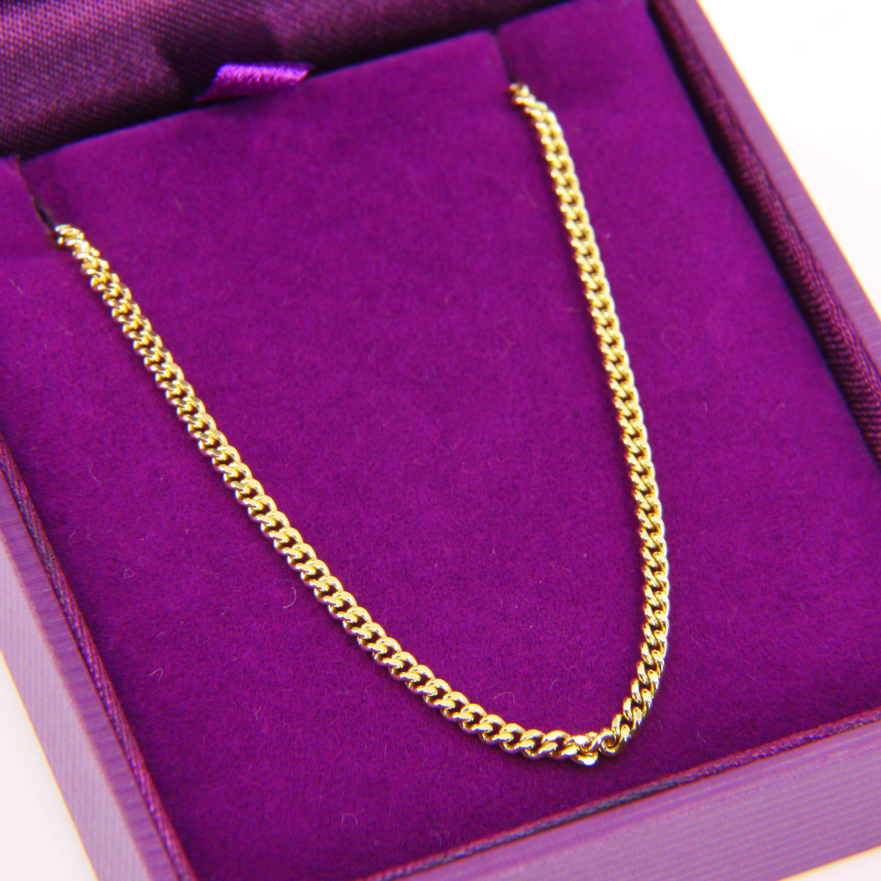 Vintage 9ct Gold Fine Curb Chain Necklace Yellow Gold Hallmarked ...
