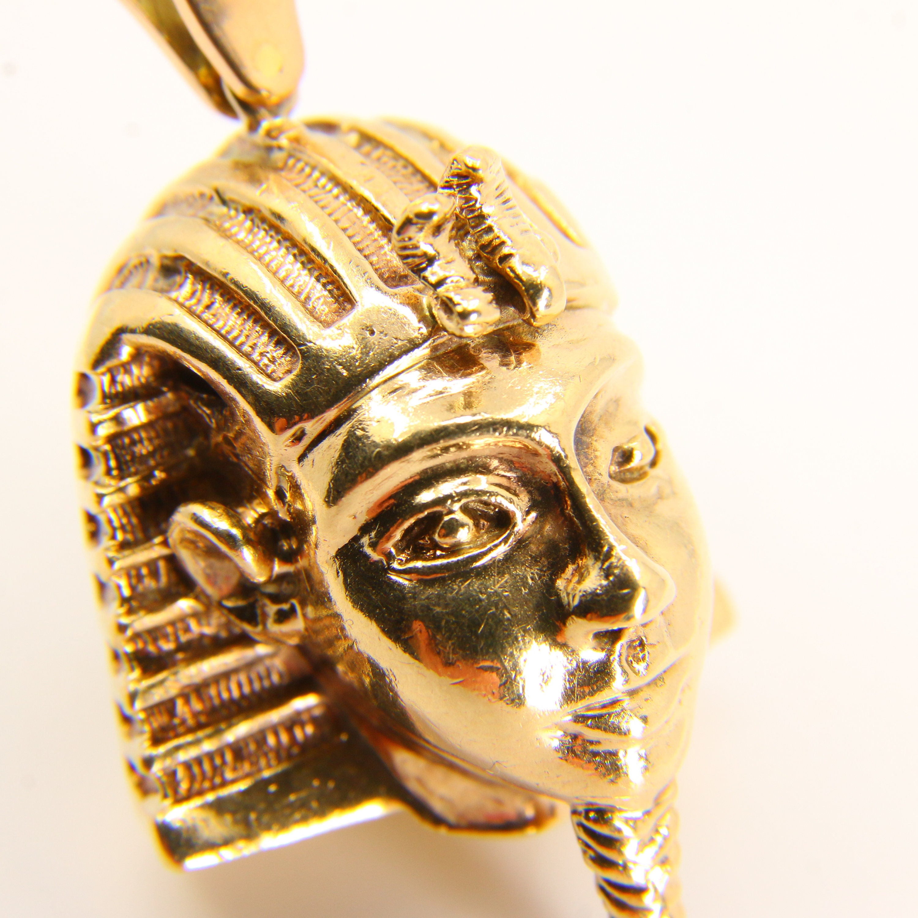 9 Carat Large Tutankhamun Pharaoh Head Gold Egyptian Pendant - Etsy