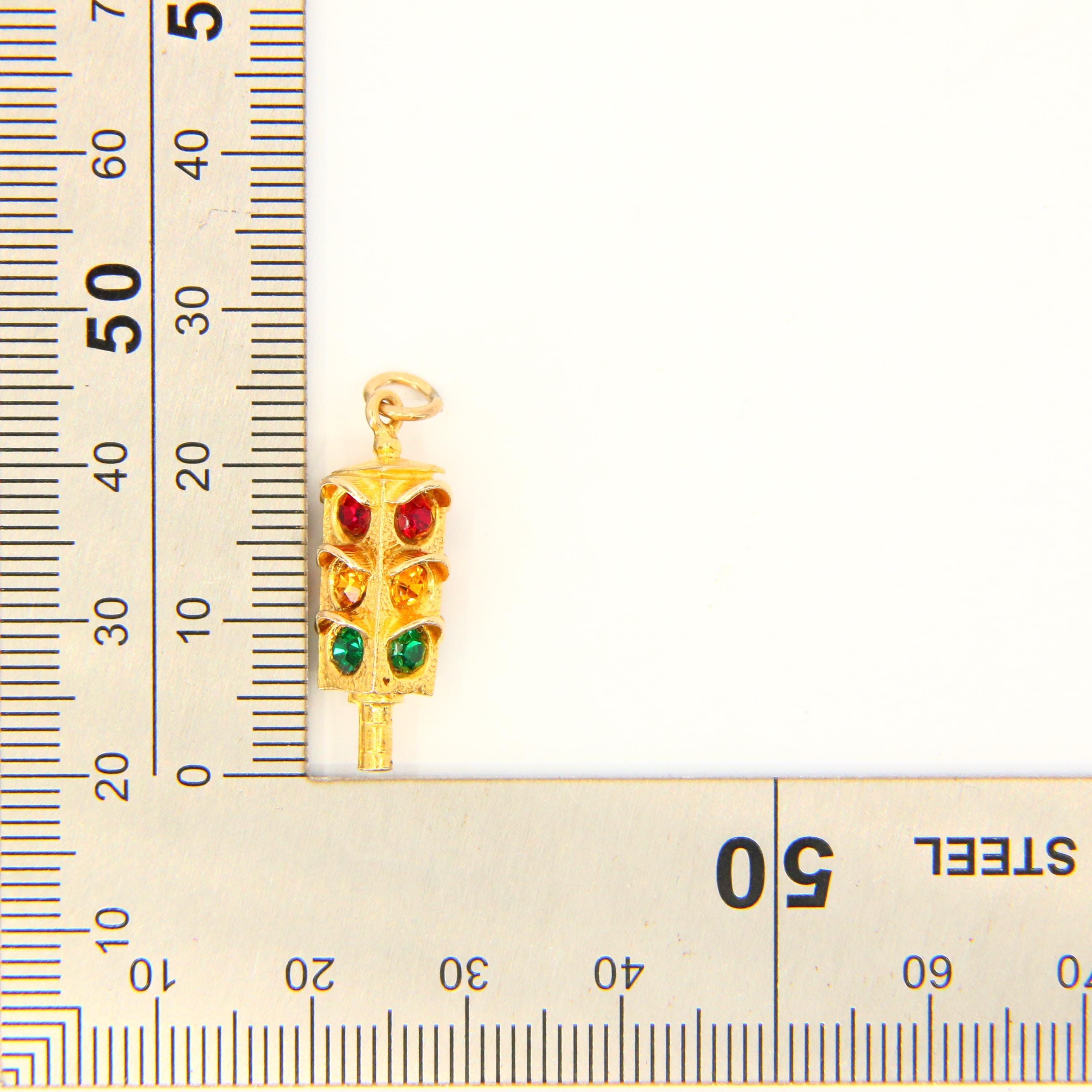 Vintage 9ct Yellow Gold Traffic Light Charm Pendant - Etsy
