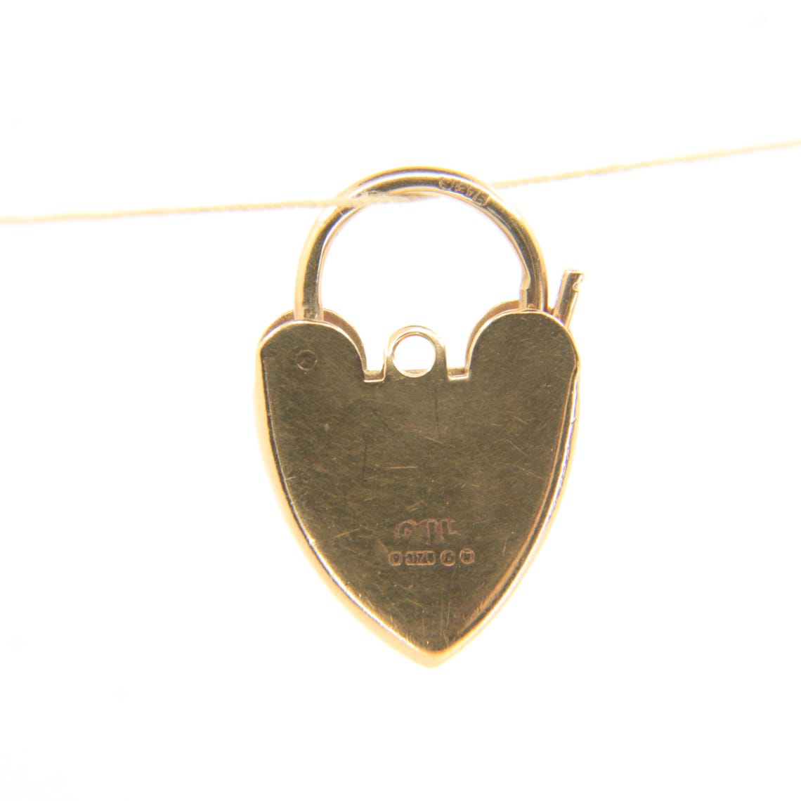 Vintage 9ct Heart Lock Georg Jensen Gold Charm Padlock Closer Pendant ...