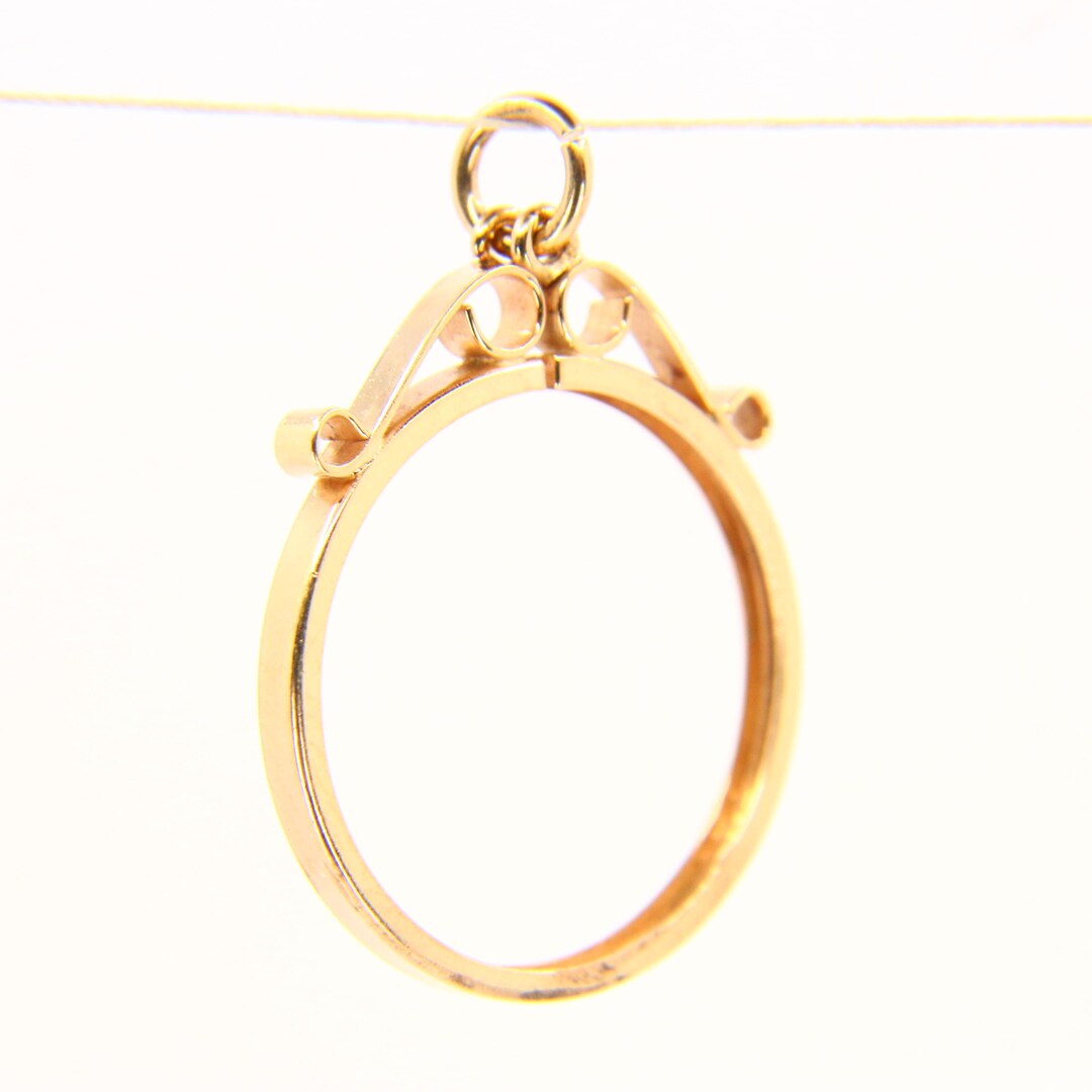 Vintage 9ct Full Sovereign Gold Frame Coin Display Pendant Hallmarked ...