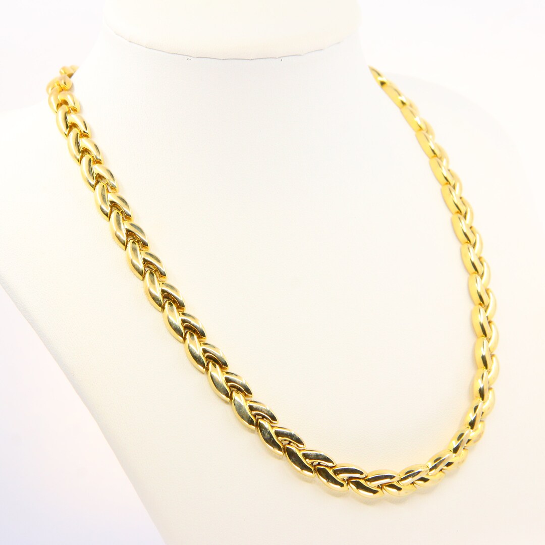 Vintage 9ct Gold Necklace Wheat Chain Design Hallmarked Yellow Gold ...