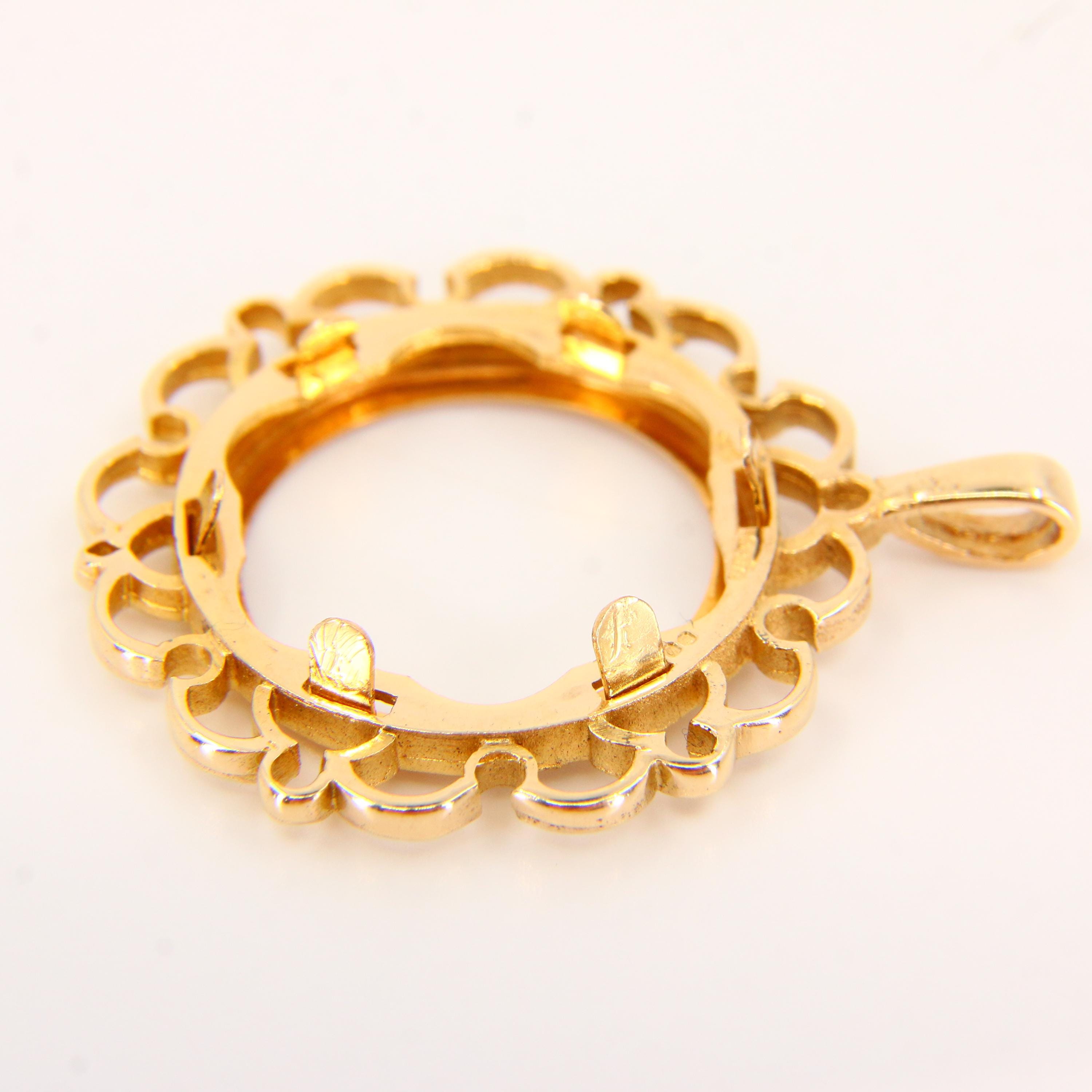 Vintage 9ct Gold Half Sovereign Gold Coin Display Pendant Hallmarked ...