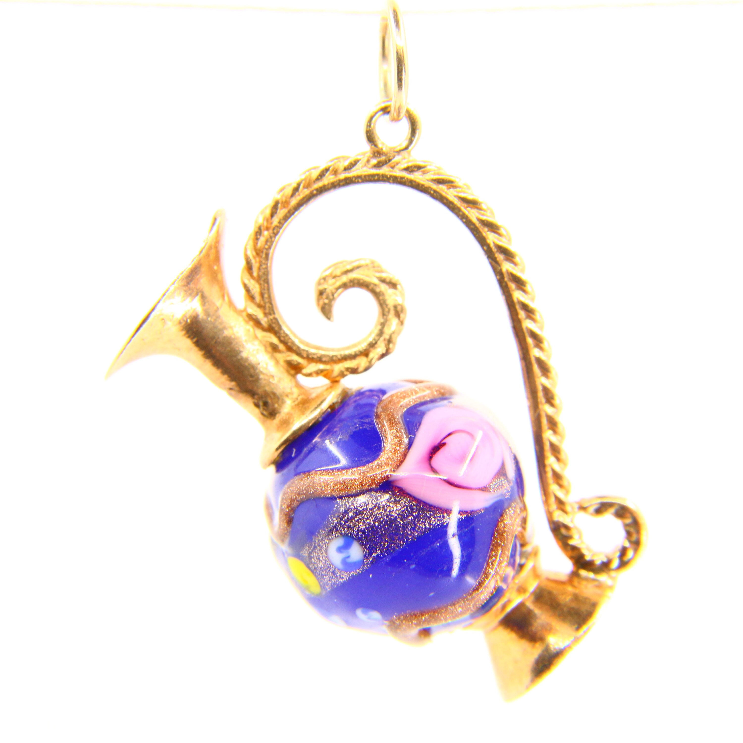 Vintage 9ct Enamel Ewer Jug Charm Hallmarked Yellow Gold Pendant ...