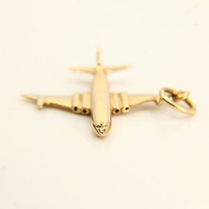 Vintage 9ct Airplane Gold Charm Hallmarked Aeroplane Yellow Gold Airbus ...
