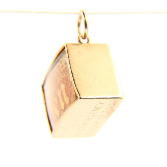 Vintage 9ct Ten Bob Emergency Break Glass Gold Charm … - Gem