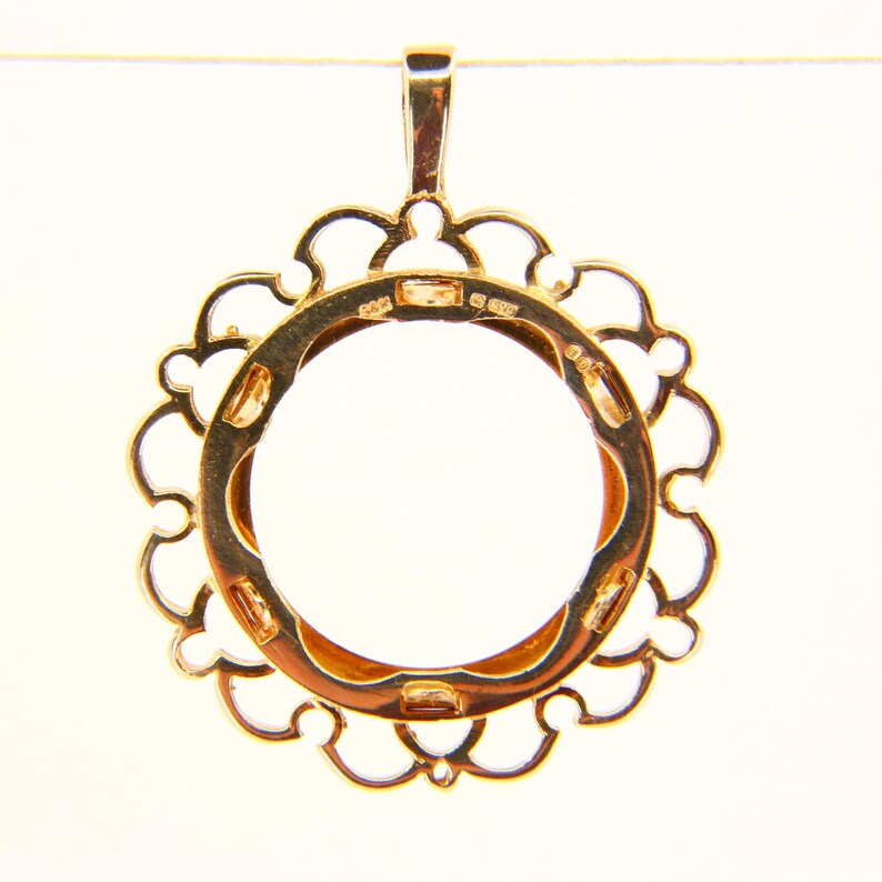 Vintage 9ct Gold Half Sovereign Gold Coin Display Pendant Hallmarked ...