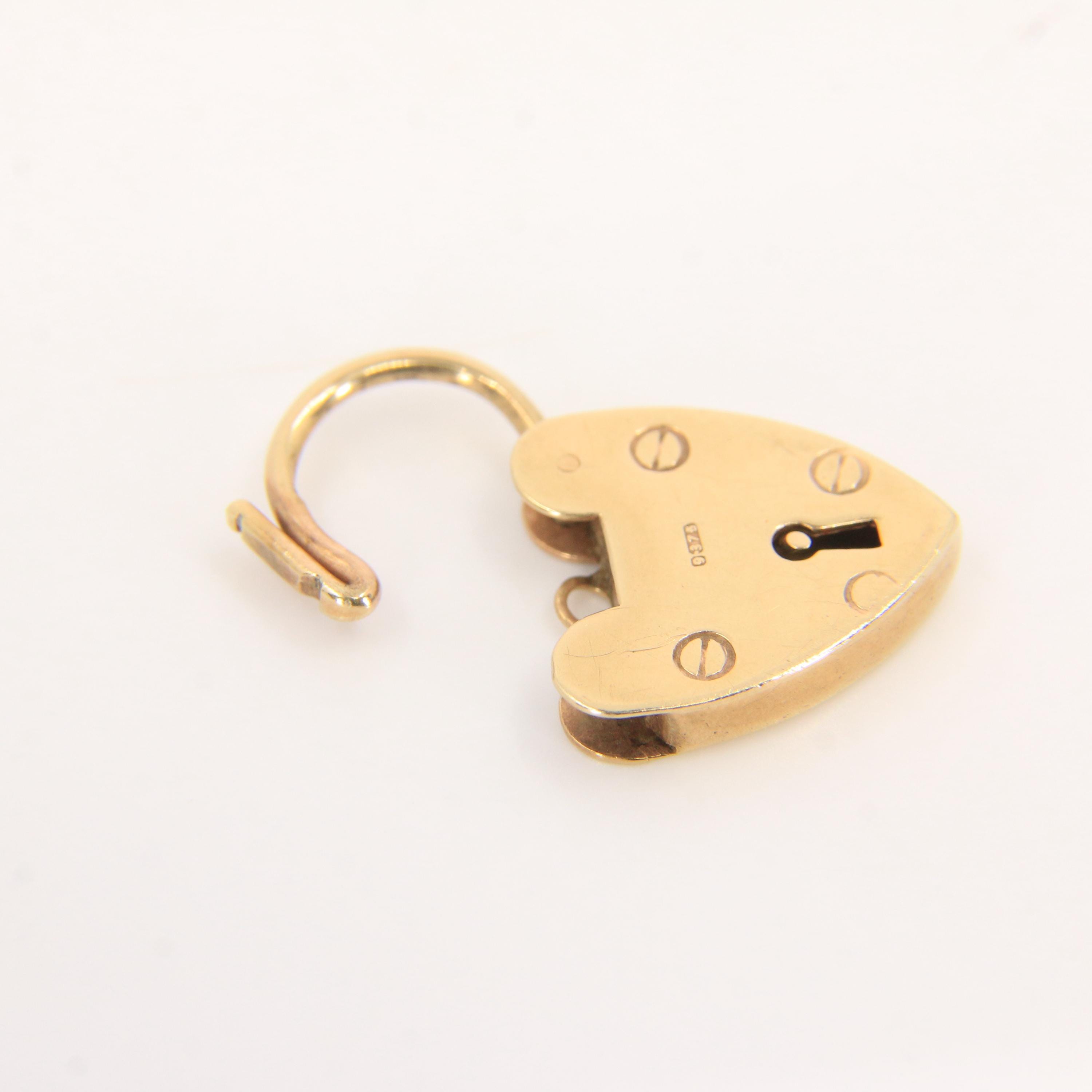 Vintage 9ct Heart Lock Georg Jensen Gold Charm Padlock Closer Pendant ...