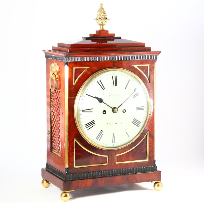 Richard Webster London Antique Regency Mahogany Bracket Clock Chime ...