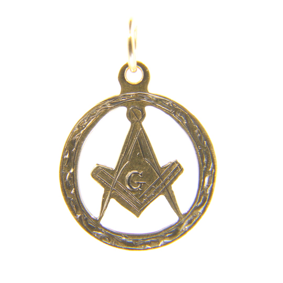 Vintage 9ct Gold Masonic Pendant Freemason 9 Carat Charm Mason Insignia ...