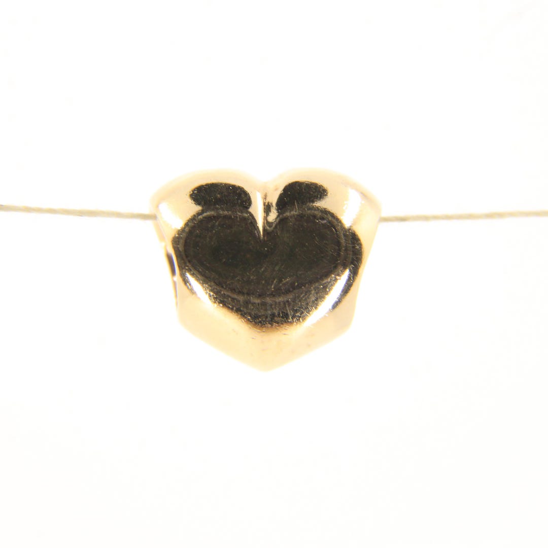 Pandora 14ct Solid Gold Heart Charm Threaded Yellow Gold Bracelet Love ...