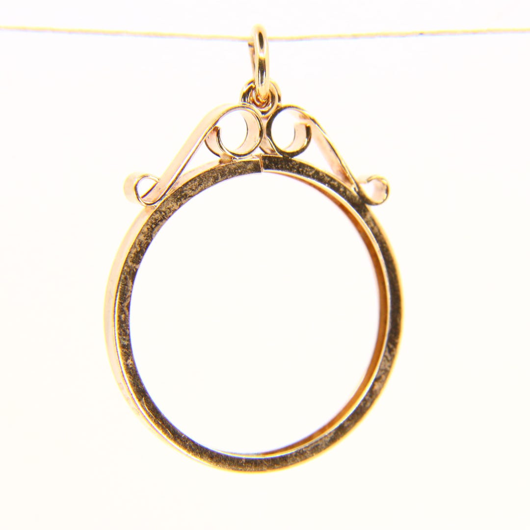 Vintage 9ct Full Sovereign Gold Frame Coin Display Pendant Hallmarked ...