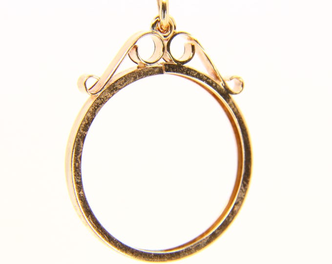 Vintage 9ct Full Sovereign Gold Frame Coin Display Pendant Hallmarked ...