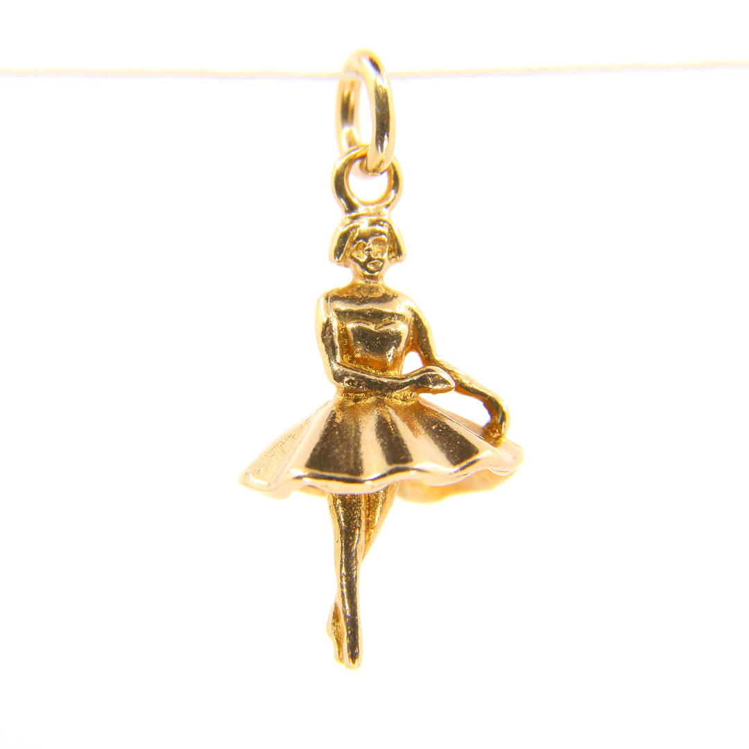 Vintage 9ct Minatare Ballerina Charm Pendant Hallmarked Yellow Gold ...