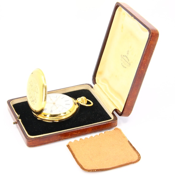 Antique 18 Carat Gold Chronograph Pocket Watch Free S… - Gem