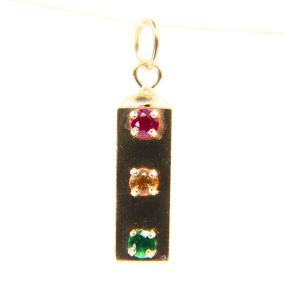 Vintage 9ct Traffic Light Lantern Gold Charm Hallmark… - Gem