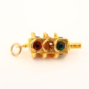 Vintage 9ct Yellow Gold Traffic Light Charm Pendant - Etsy
