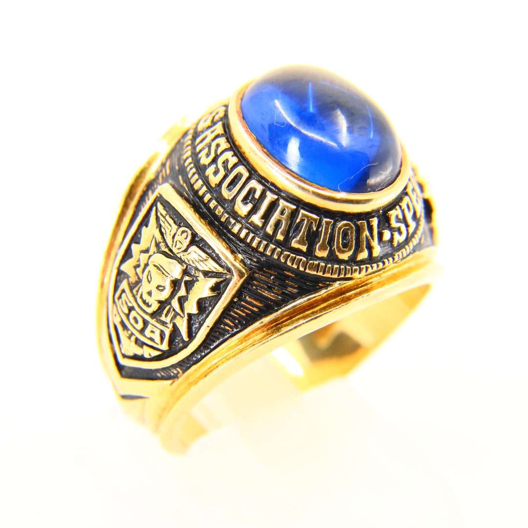 Vintage 22k Gold Amethyst American Special Operations Ring SOA Yellow ...