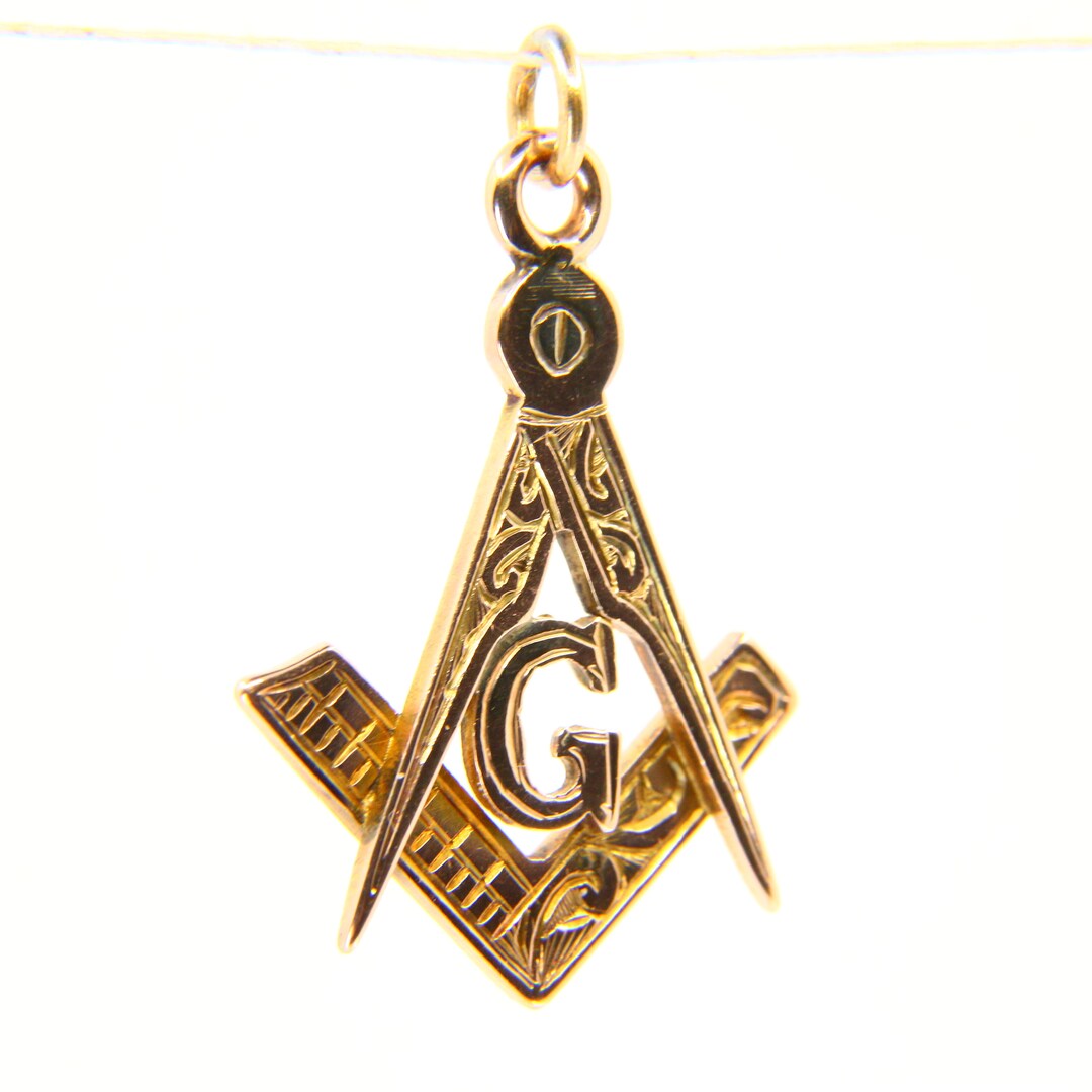 Antique Masonic 9ct Pendant Yellow Gold Hallmarked Charm G Lodge Ruler ...