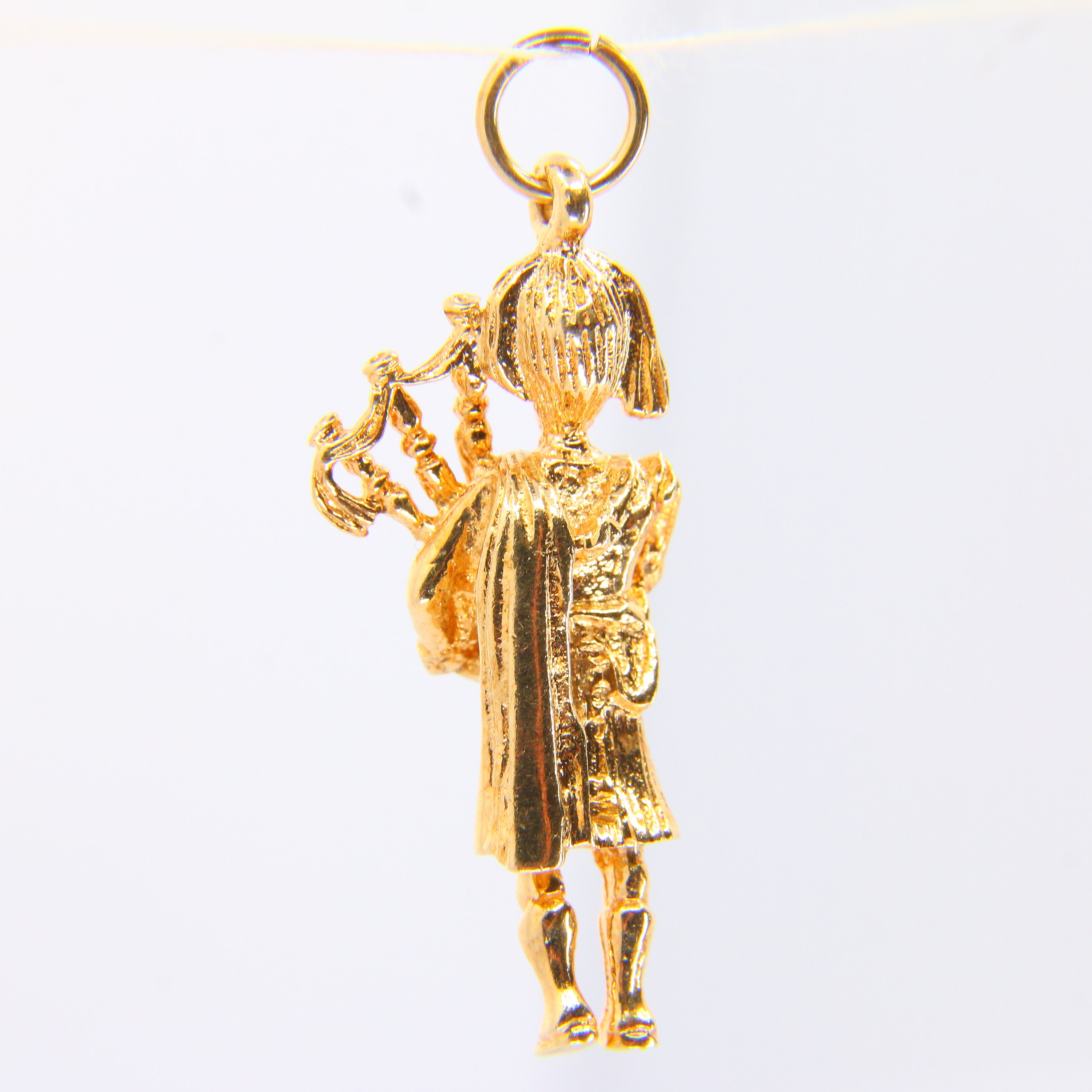 Vintage 9ct Scottish Bagpiper Charm – Hallmarked Yellow Gold Pendant ...