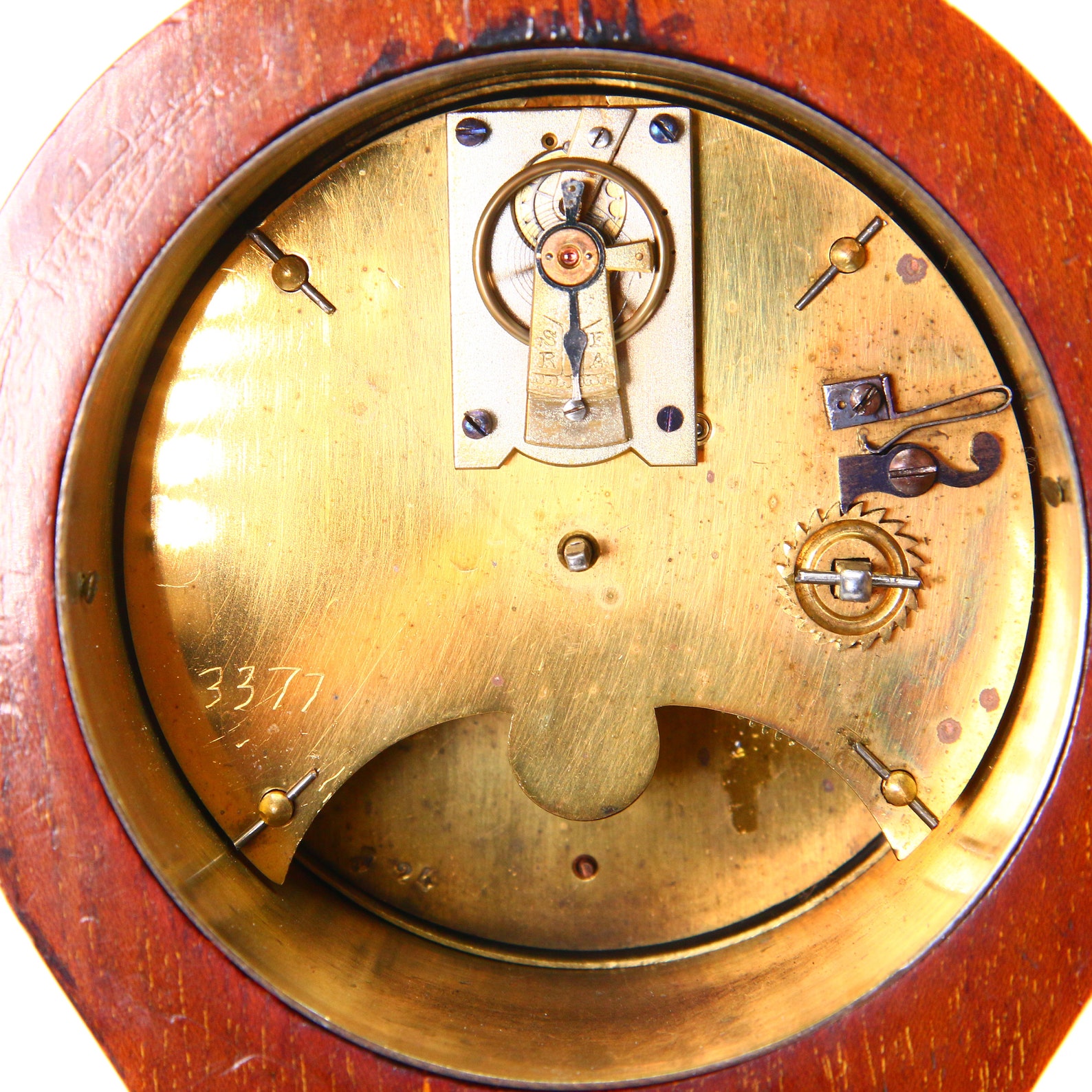 Antique Edwardian Mantel Clock Mahogany Shell Inlay Gilt Brass 8 Day ...