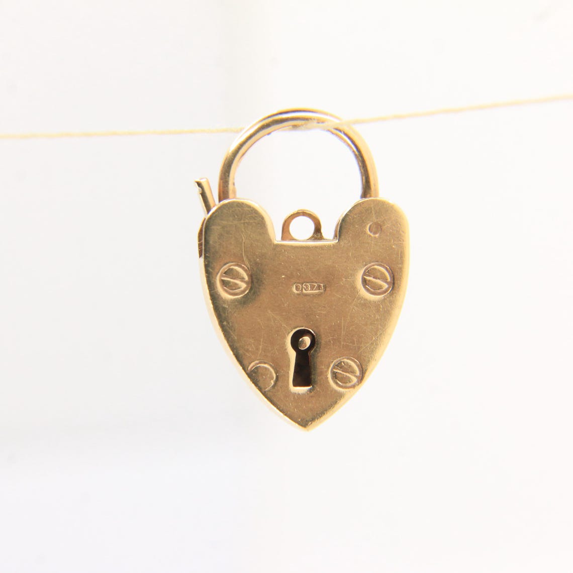 Vintage 9ct Heart Lock Georg Jensen Gold Charm Padlock Closer Pendant ...