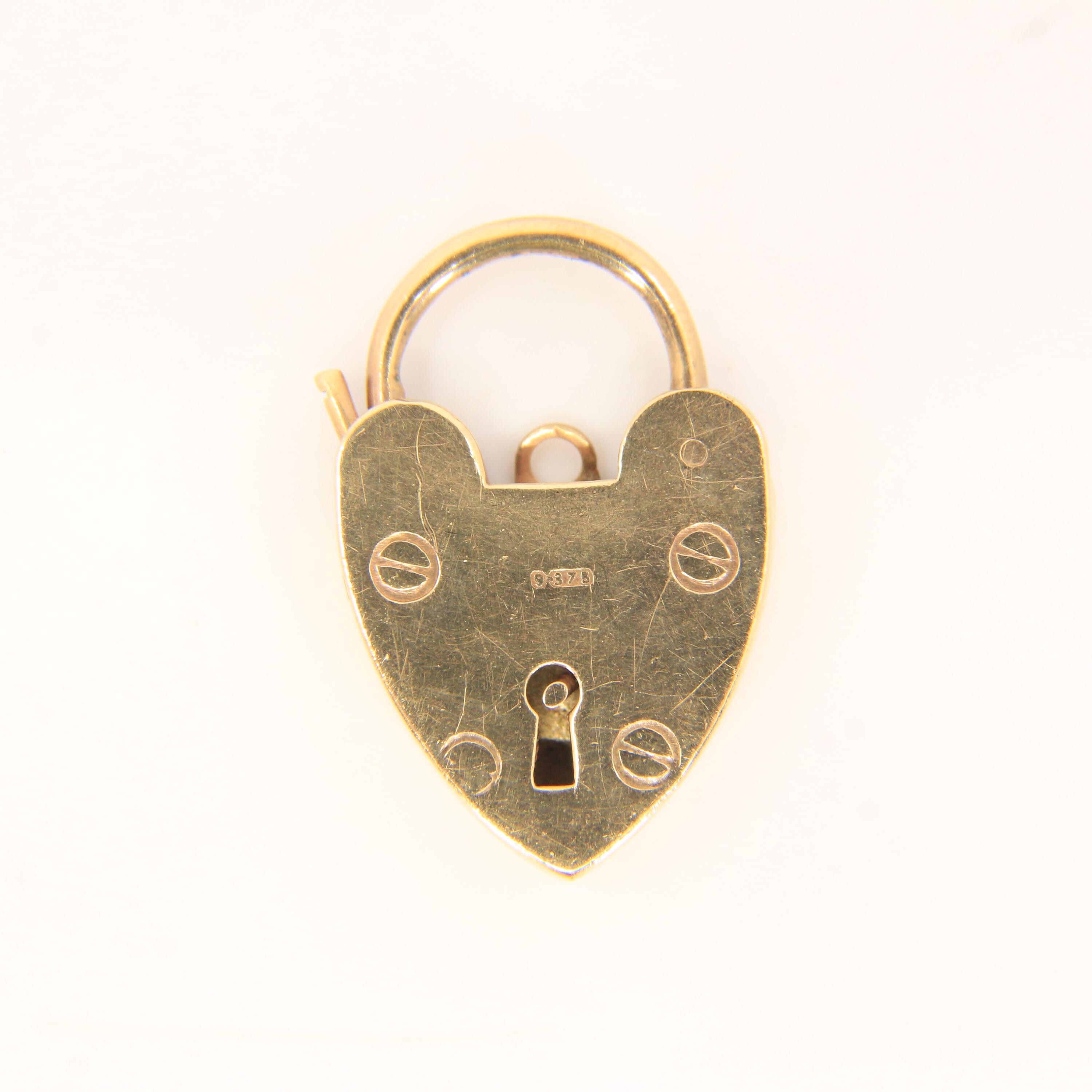Vintage 9ct Heart Lock Georg Jensen Gold Charm Padlock Closer Pendant ...