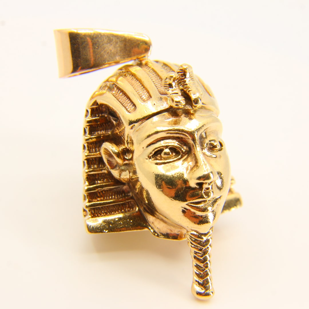 9 Carat Large Tutankhamun Pharaoh Head Gold Egyptian Pendant - Etsy