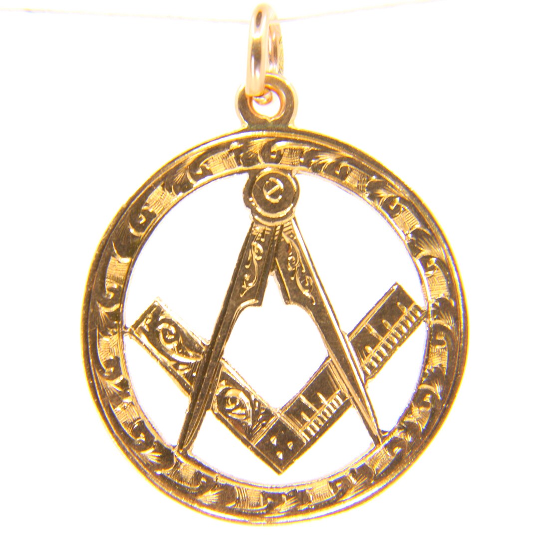 Large Antique 9ct Masonic Pendant Hallmarked Yellow Gold Mason Fob ...