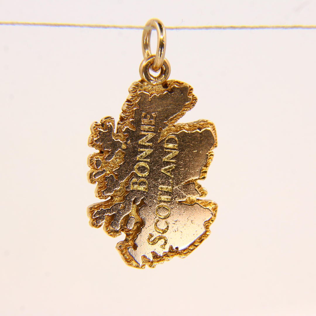 Vintage 9ct Gold Bonnie Scotland Map Charm – Hallmarked 9 Carat Solid ...