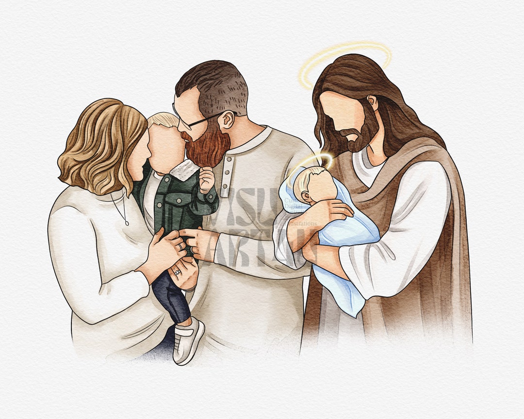 Custom Memorial Portrait Jesus Memorial Loss Portrait Memorial Portrait ...